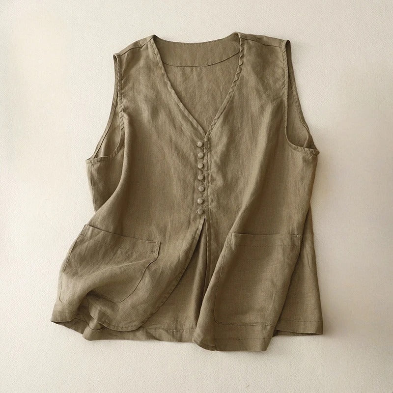 MOANCO LINEN VEST – KENNETH REBELS